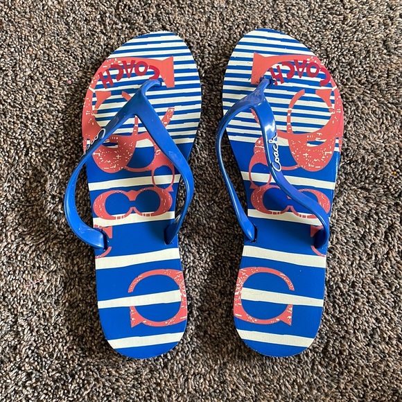 Coach | Shoes | Coach Kali Jelly Pop Nautical Strip Flip Flop | Poshmark